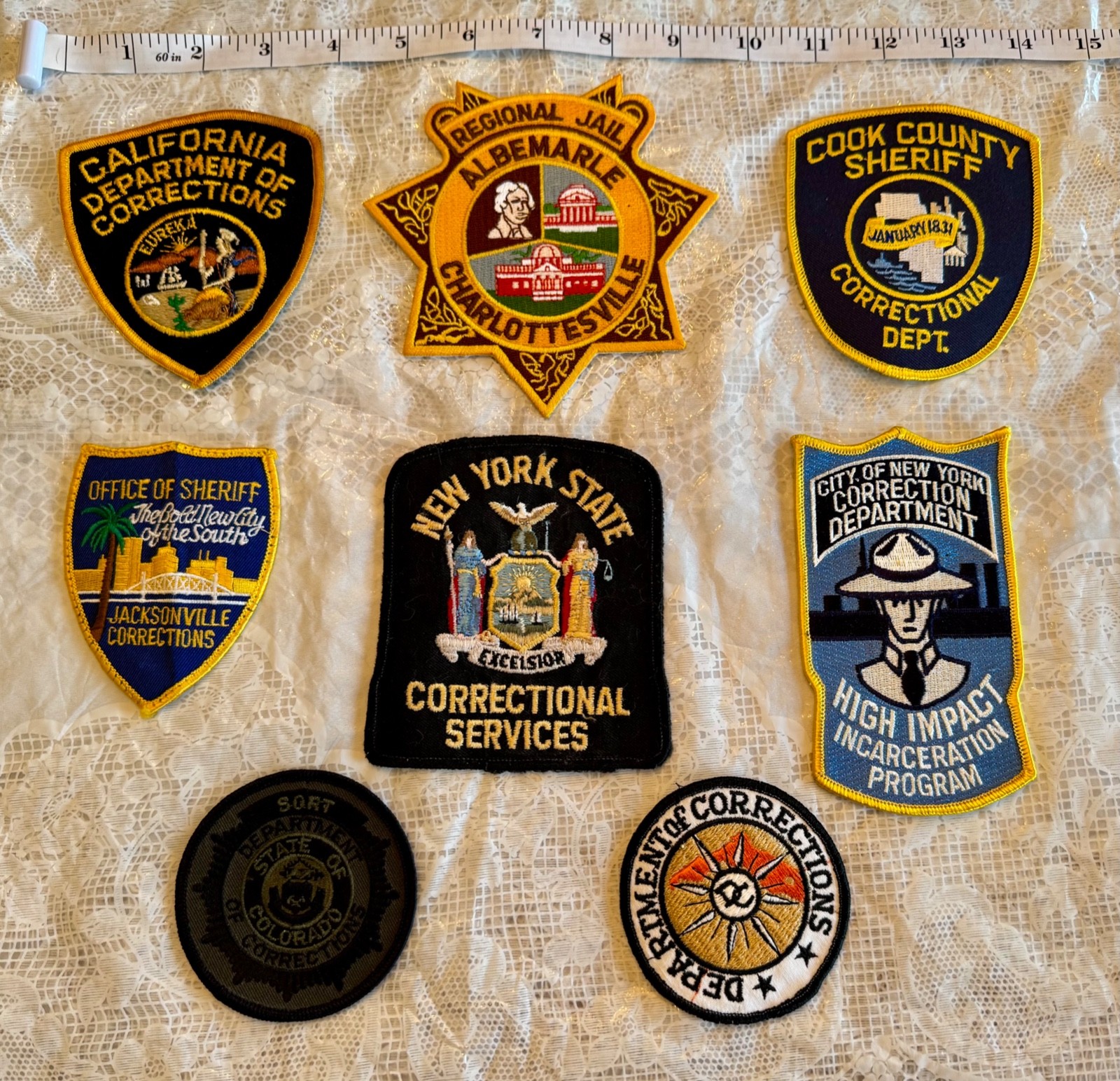 8 Piece Set of Various State Department of Corrections Patches | eBay