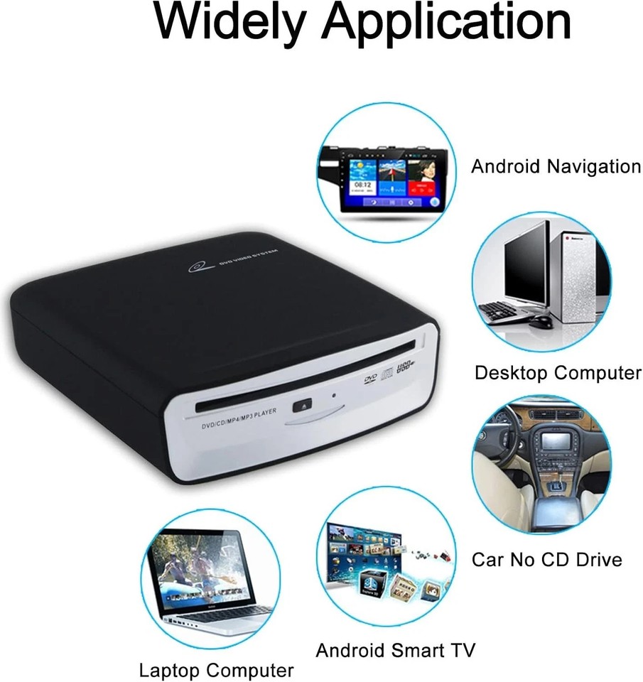 USB External Car Universal CD Player USB Connection Portable CD Player ...
