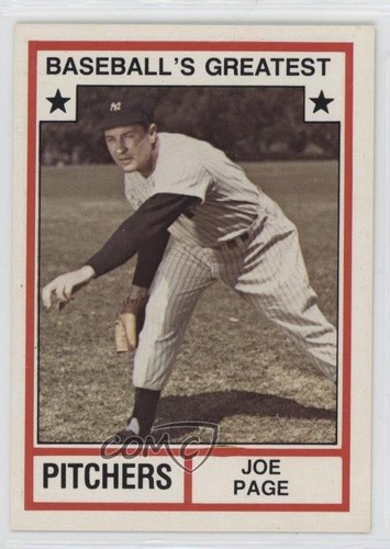 1982 TCMA Baseball's Greatest Pitchers White Back Joe Page (No MLB Logo ...