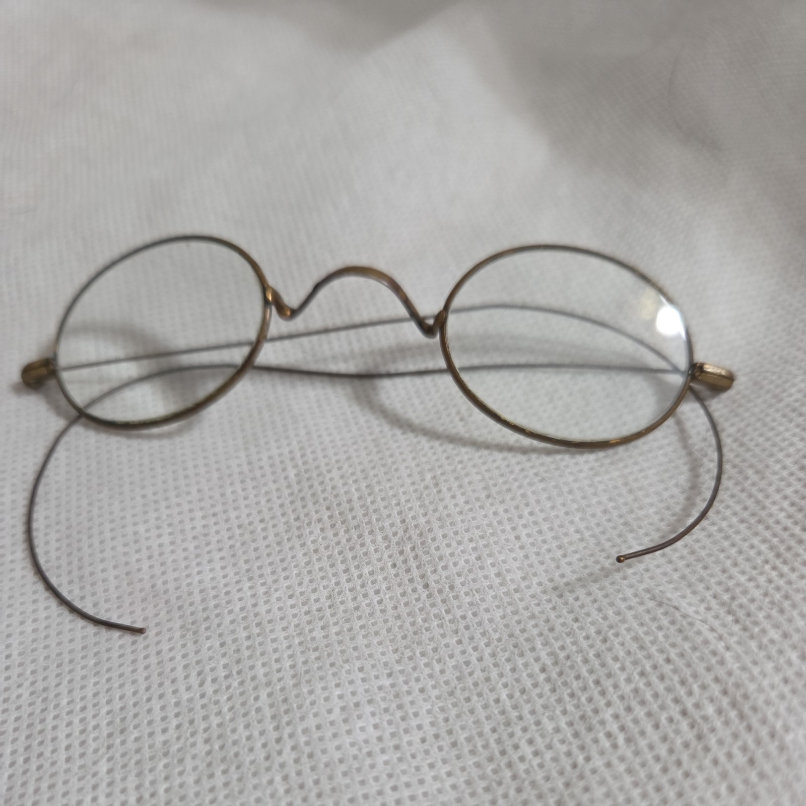 Antique Wire Rim Oval Lenses Granny Glasses Eyeglass… - Gem
