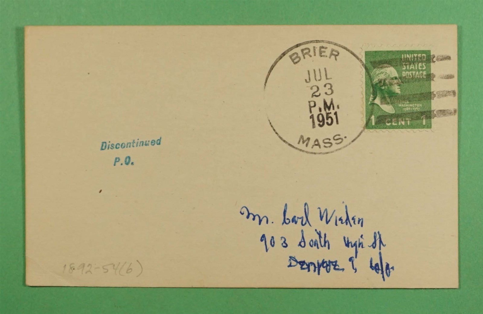 DR WHO 1951 DPO BRIER MA 1892-1954 POSTCARD PREXIE R38015 | eBay
