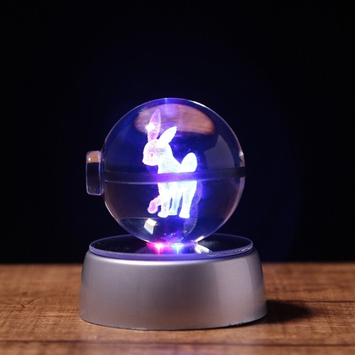 Umbreon Crystal Ball Night Light K9 Pocket Laser Engraved Lamp with LED ...