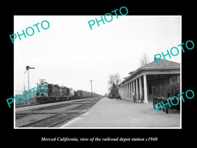 OLD 8x6 HISTORIC PHOTO OF MERCED CALIFORNIA THE RAILROAD DEPOT STATION ...