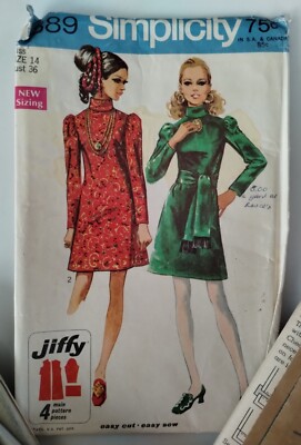 1960s Simplicity sewing pattern 8389 | 60s misses’ MOD dress and sash ...