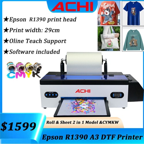 DTF A3 Printer EPSON 1390 Printer Direct to Film Tshirt Flatbed Heat Transfer | eBay