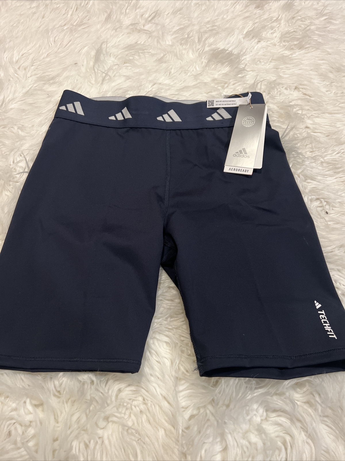 Adidas Sz M Techfit 7" Navy Athletic Bike Training Shorts Tights HL8638 ...