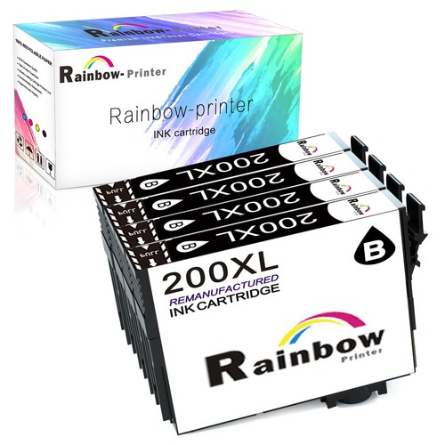4 Pack 200XL Ink Cartridge for Epson Expression Home WF-2540 WF-2530 XP ...