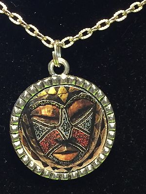 Tribal Indian African Mask Maasai Charm Tibetan Silver 18" Necklace ...