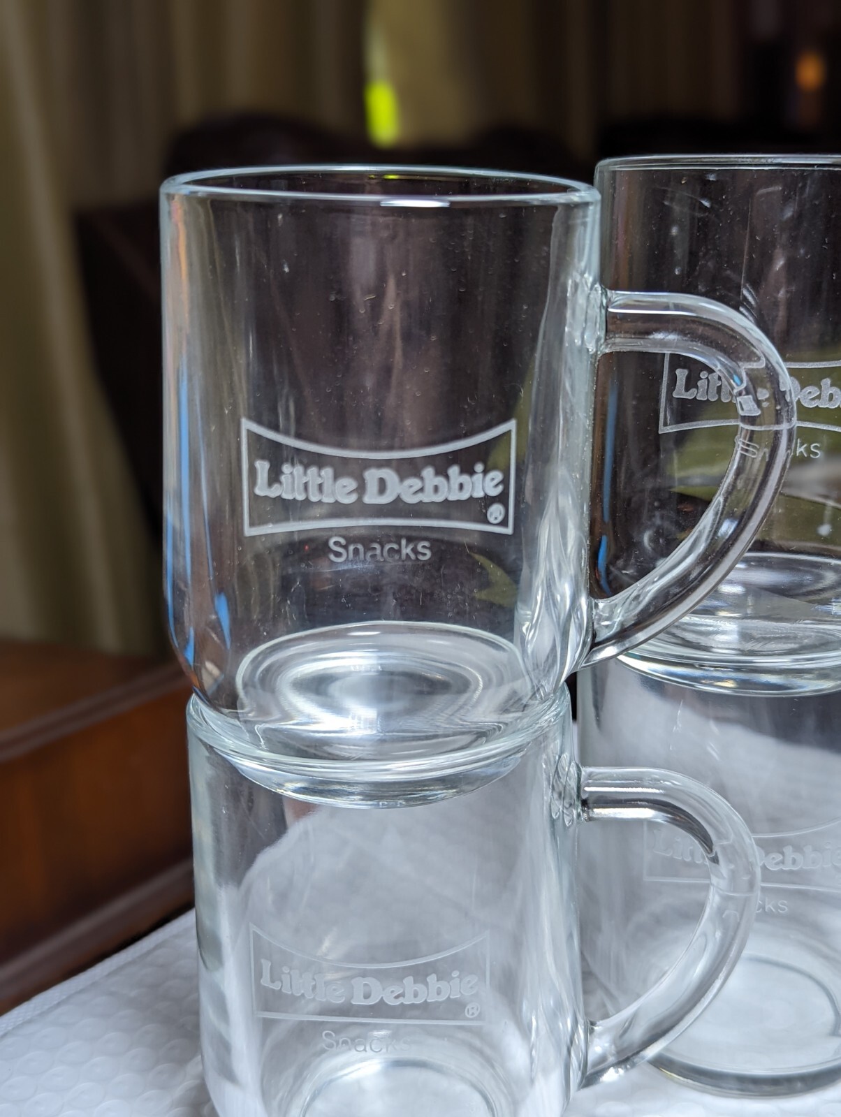 Four New Vintage Little Debbie Snacks Clear Glass Mugs Advertising ...