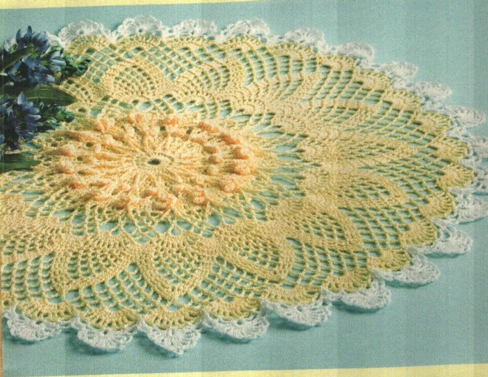 SUNSHINE PINEAPPLES DOILY HOME DECOR DIGEST SIZE CROCHET PATTERN ...