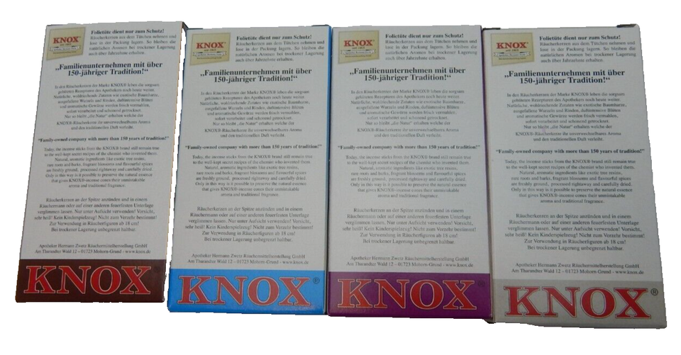 Knox Medium Incense: LAVENDER CHOCOLATE VANILLA VIOLET 24 Cones Per Box ...