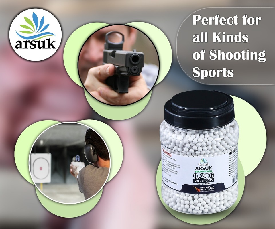 Airsoft BB Pellets 6mm BBs Bullets 0.20g High Grade Smooth Polished ...