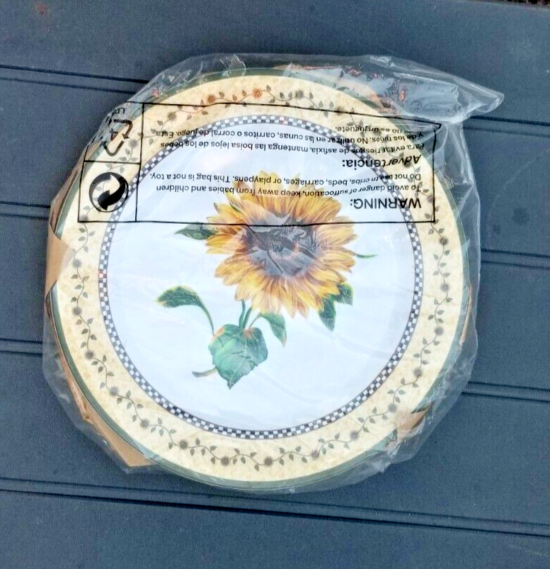 Melamine plates MELAMINE WEAR gourmet 12" Design SUNFLOWER plates (6 ...