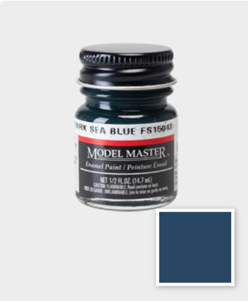 Testors Model Master Enamel Paint Dark Sea Blue 1/2 Oz 1717 Fs15042 for ...
