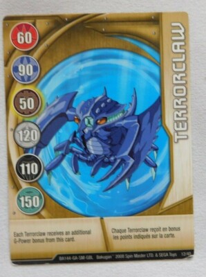 BAKUGAN Battle Brawler "TERRORCLAW" Metal Gate Card 12/48 BA144_GA_SM ...