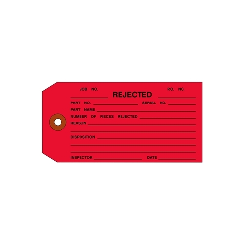 REJECTED TAG, 4-3/4" X 2-3/8", Red, plain, box of 1000 rj1541rd | eBay