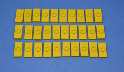 LEGO 30 x Fliese Noppe gelb Yellow Plate 1x2 1 Stud without Groove ...