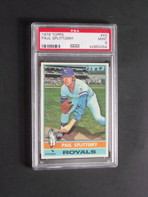 1976 Topps Baseball, Paul Splittorff, Kansas City Royals, Card# 43, PSA ...