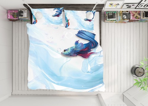 3D Animal Blue Goldfish KEP698 Bed Pillowcases Quilt Duvet Cover Luna ...