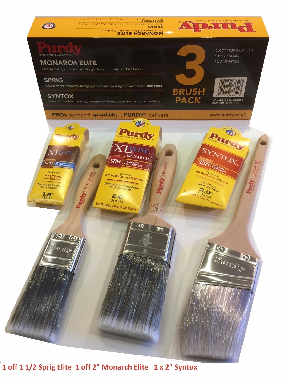 Purdy Paint Brush Monarch Set MON1 MON5 ME3X2 PEX23 ME3PEDUO MON23 ...