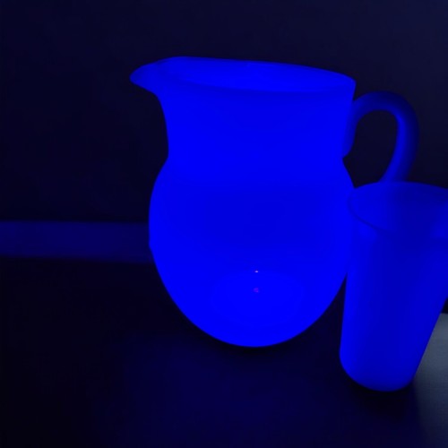 RARE Antique 1920s Fry Foval Opalescent Lemonade Set-Cobalt Blue-Art ...