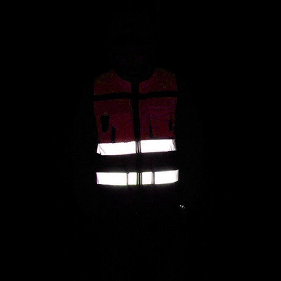Reflective Vest High Visibility Zipper Front Rear Reflective Strips ...
