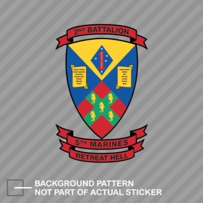 2nd Battalion 5th Marine Regiment USMC Sticker Decal Vinyl Marines Corp ...
