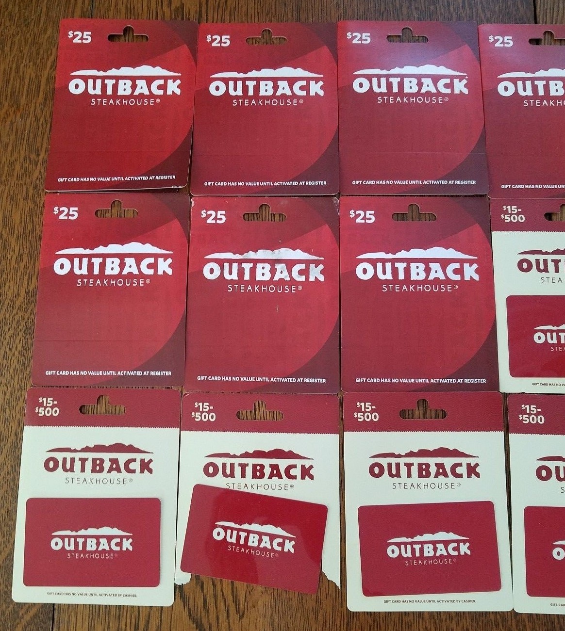 Outback Steakhouse UNCHARGED NO VALUE Collectible Gift Cards Lot 18 New ...