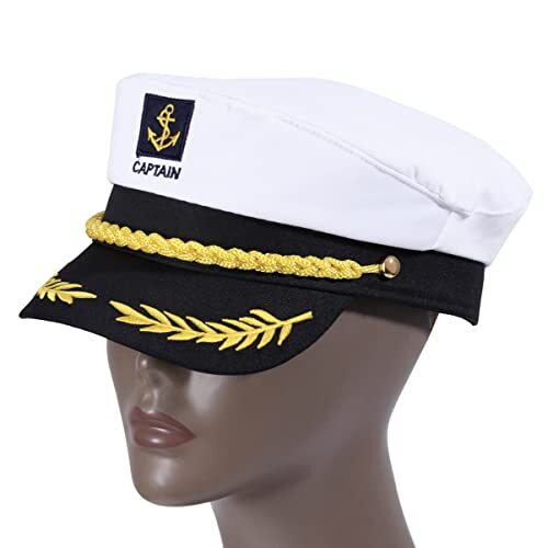 Captain Hat Sailor Skipper Cap Marines Style Costume Accessory ...