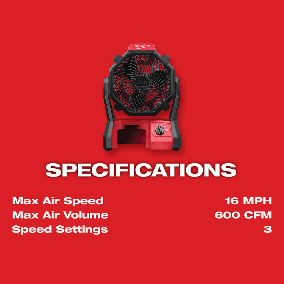 Milwaukee M18 18-Volt Lithium-Ion Cordless Jobsite Fan (Tool-Only) | eBay