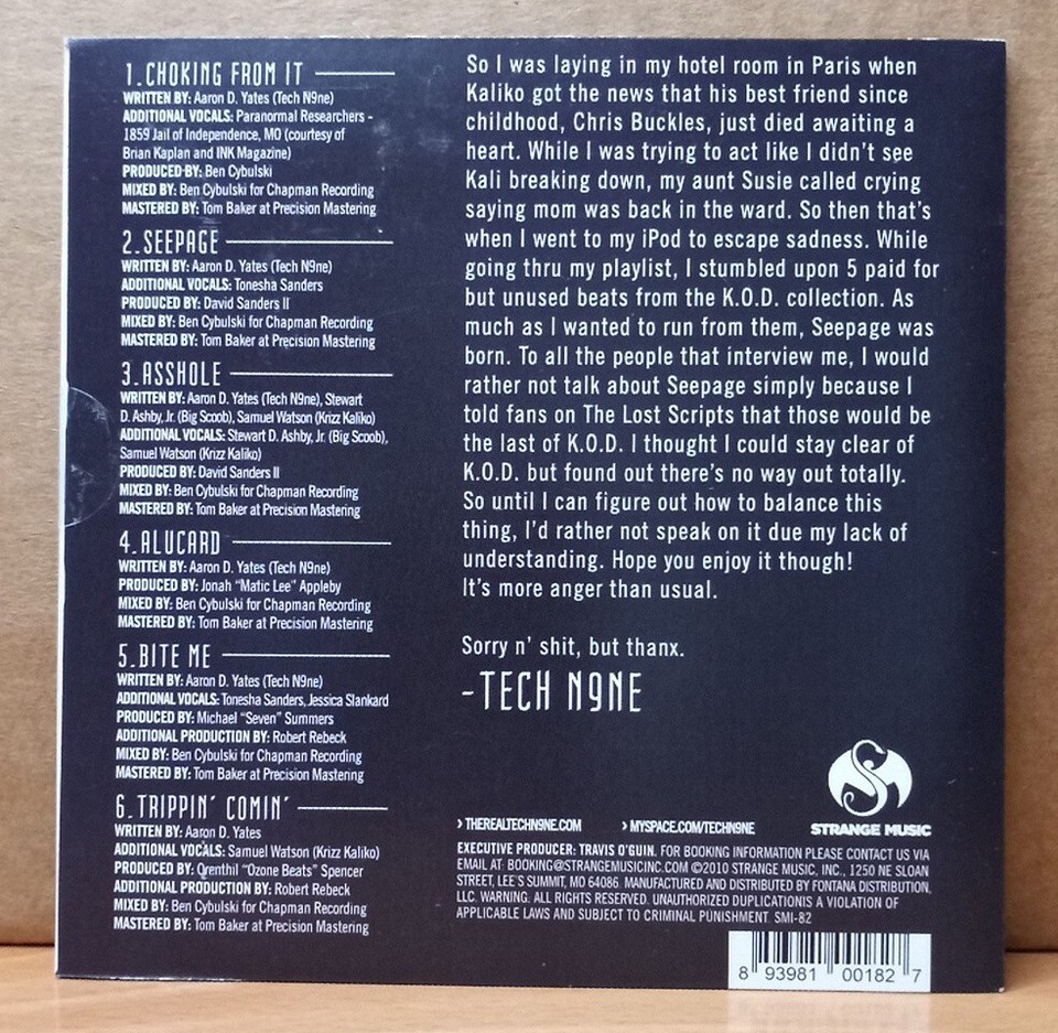 Tech N9ne - Seepage - New Cd! Strange Music | eBay