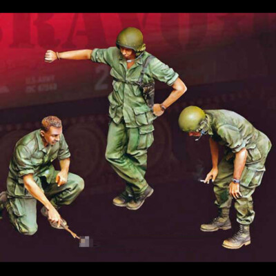 1:35 resin figures model kit Vietnam war US soldiers 3 man Unassembled ...