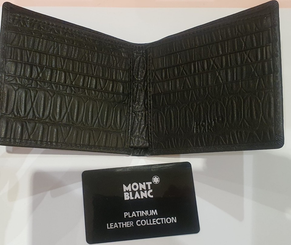 Mont Blanc Vintage Platinum Leather Collection Wallet | eBay