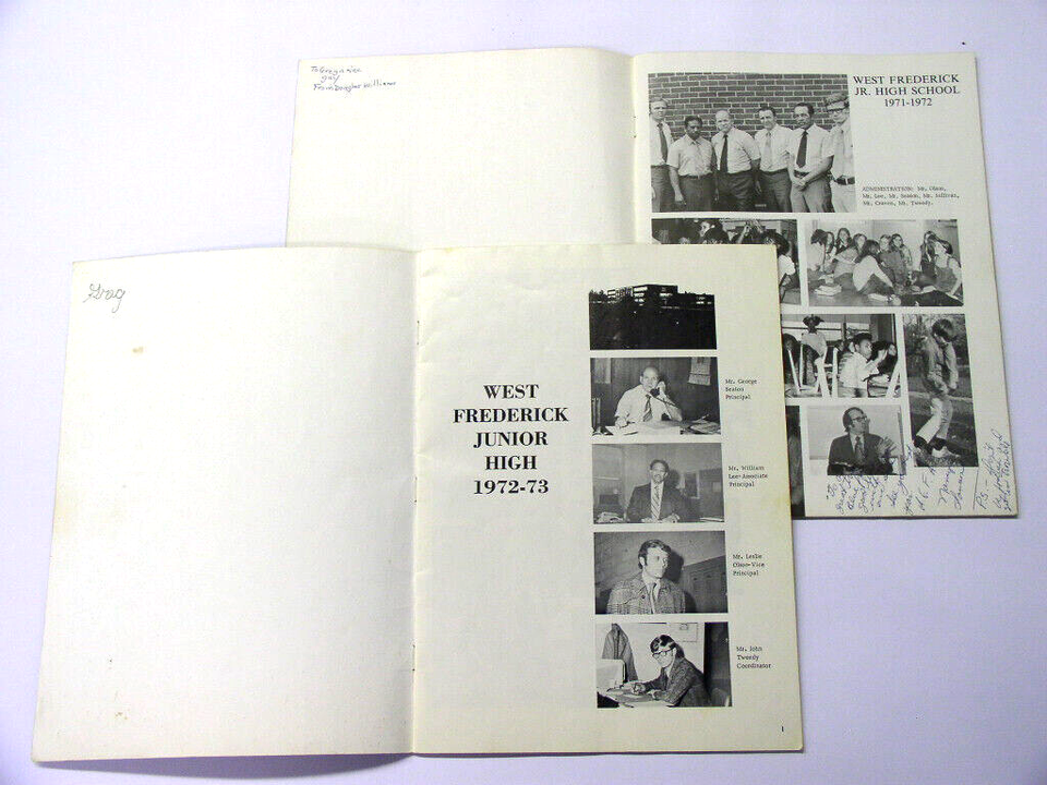 1972 & 1973 West Frederick Junior High School Yearbooks Frederick Md | eBay