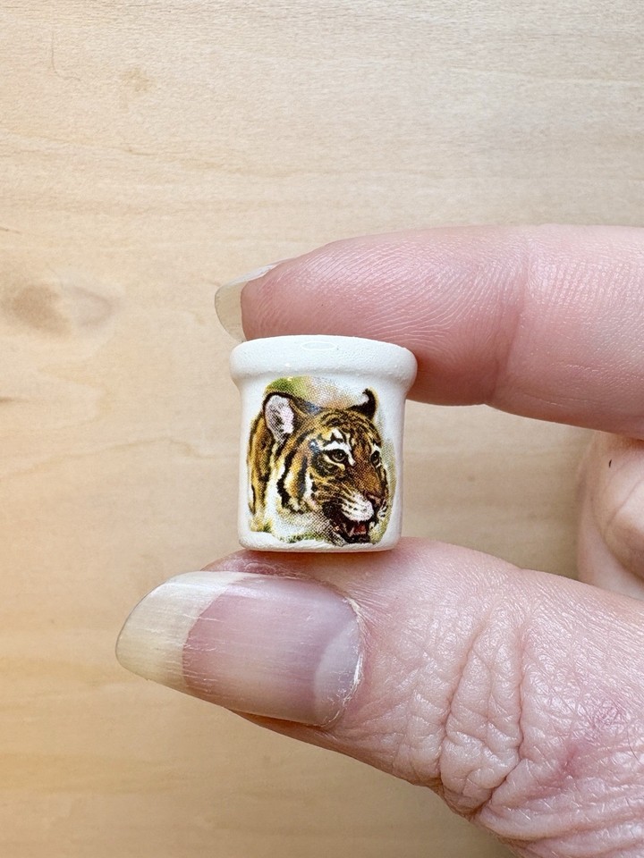 VTG Dollhouse Miniature 1:12 Wild Animal Kitchen Canister Set Monkey ...