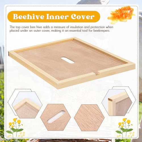 4 Pcs Beehive Inner Cover For 10 Frame Hive Box With Feeding Hole