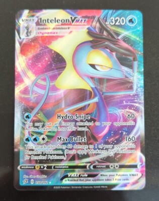 💥 Inteleon VMAX Rebel Clash Pokemon TCG Foil card NM 50 Ultra Rare ...