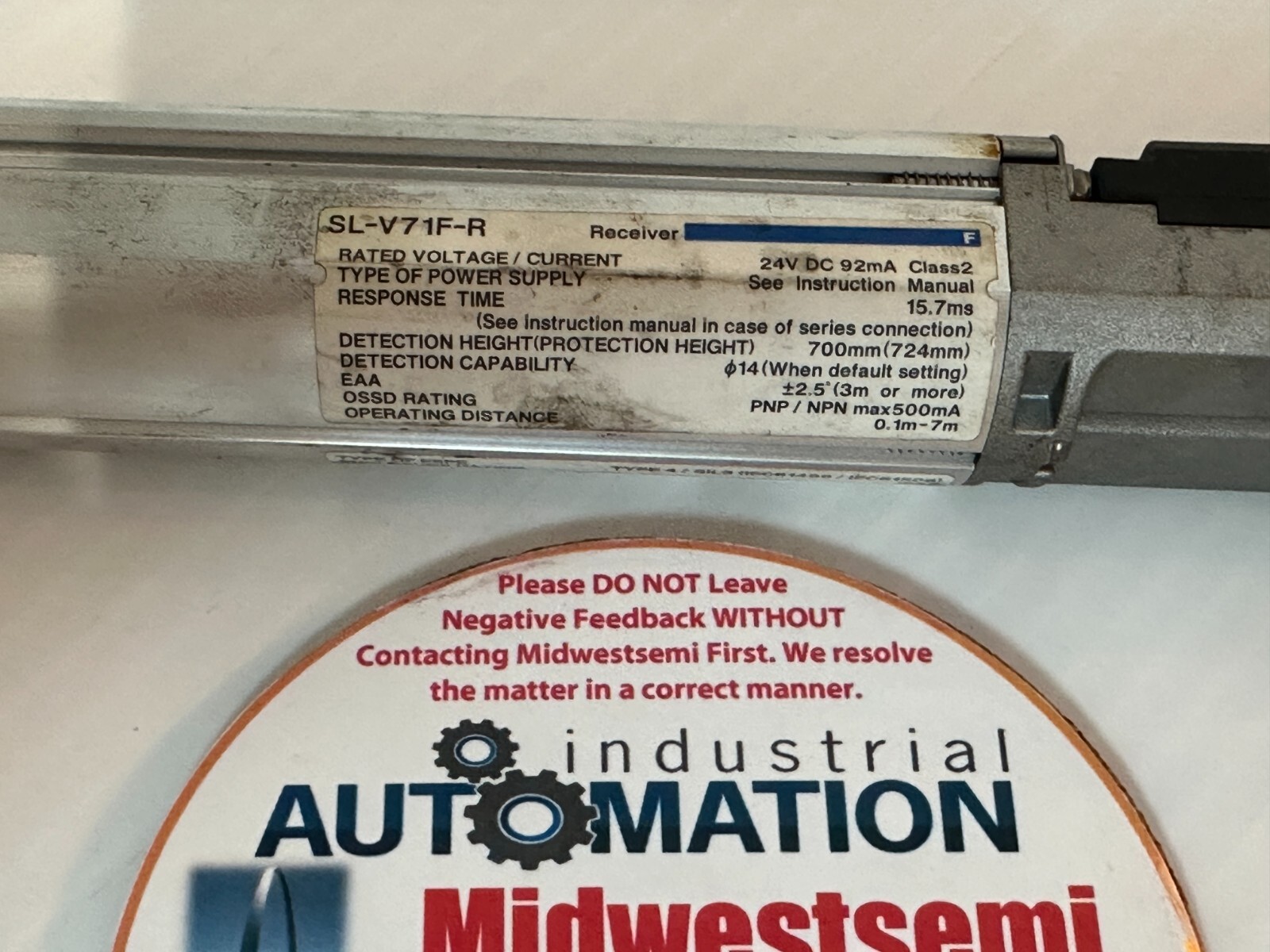 KEYENCE SL-V71F-R | SL-V71F LIGHT CURTAIN RECEIVER 24VDC SHIPS SAME DAY ...