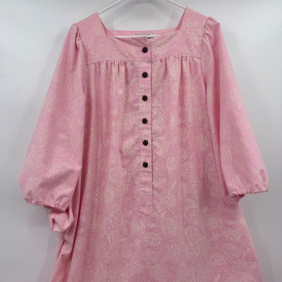 Nakeu Awai Hawaiian Dress Women Large Pink Balloon Sleeve Rose Loke ...