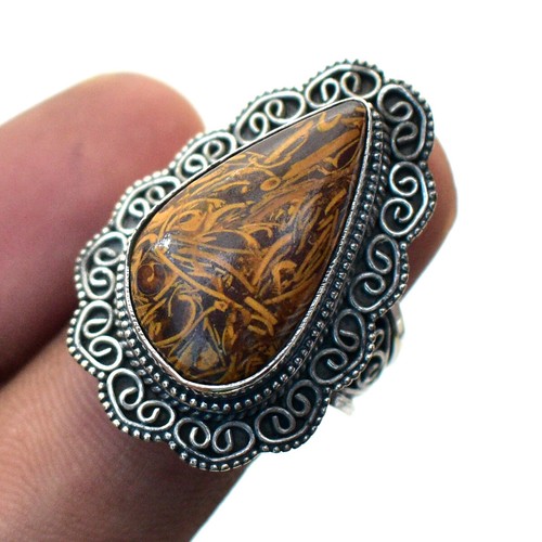 Mariam Jasper Gemstone Ring Handmade Unique Design Vintage Jewelry 7.50 ...