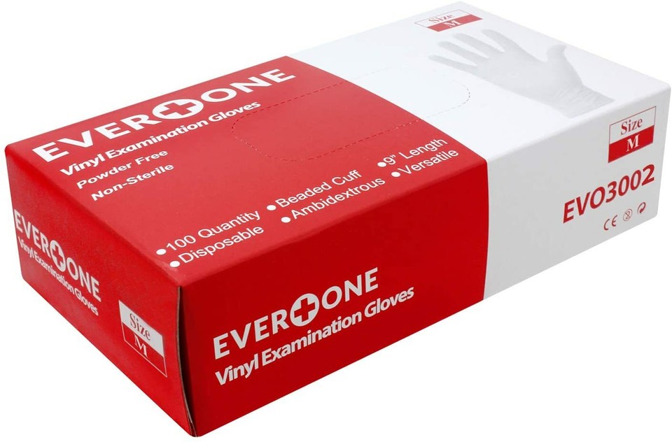 100 PCS Vinyl Gloves Clear Powder Free NON Latex Examination Gloves | eBay