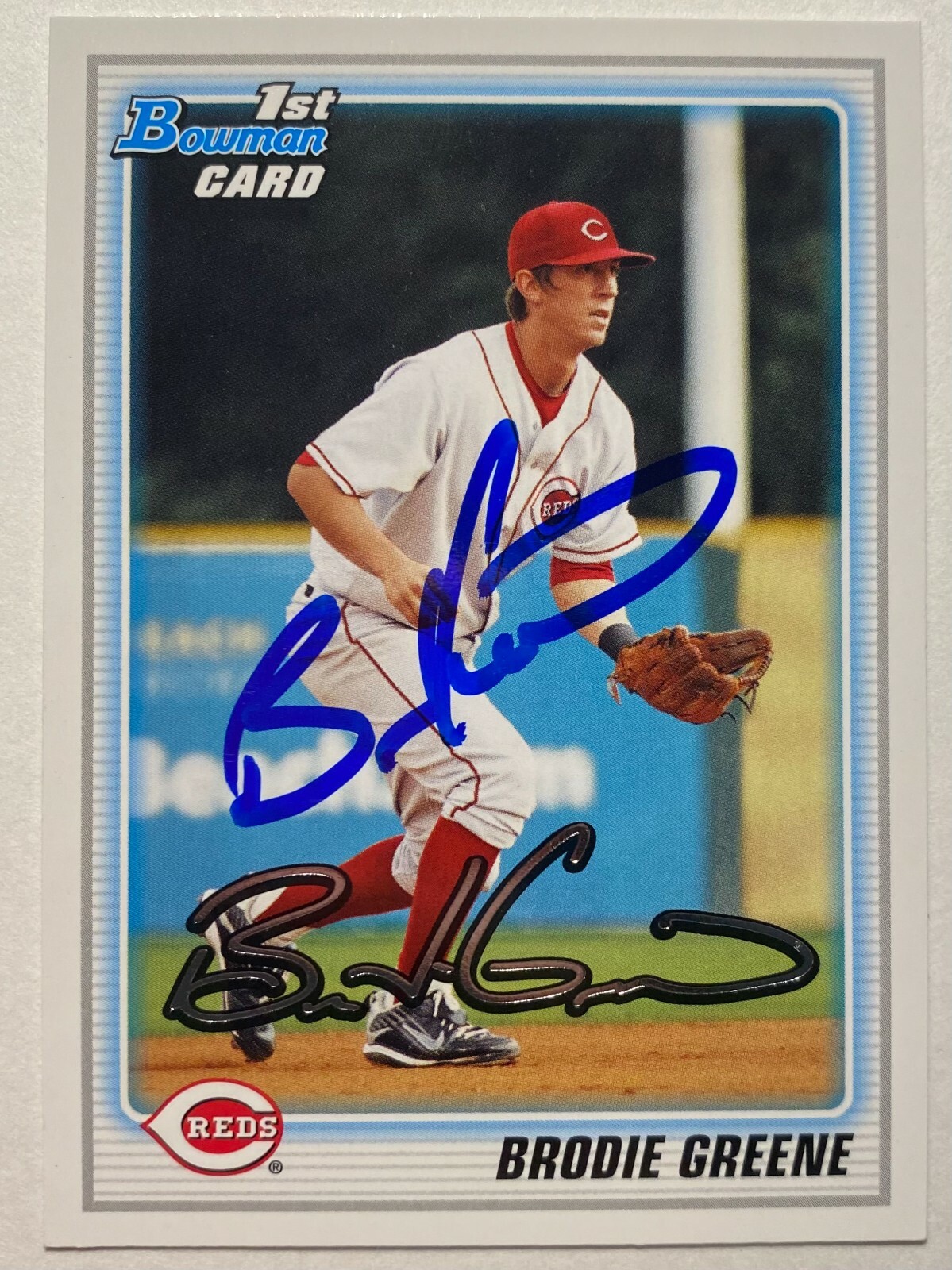 Brodie Greene Signed Bowman #BDPP29 2010 Card Cincinnati Reds Auto MLB ...
