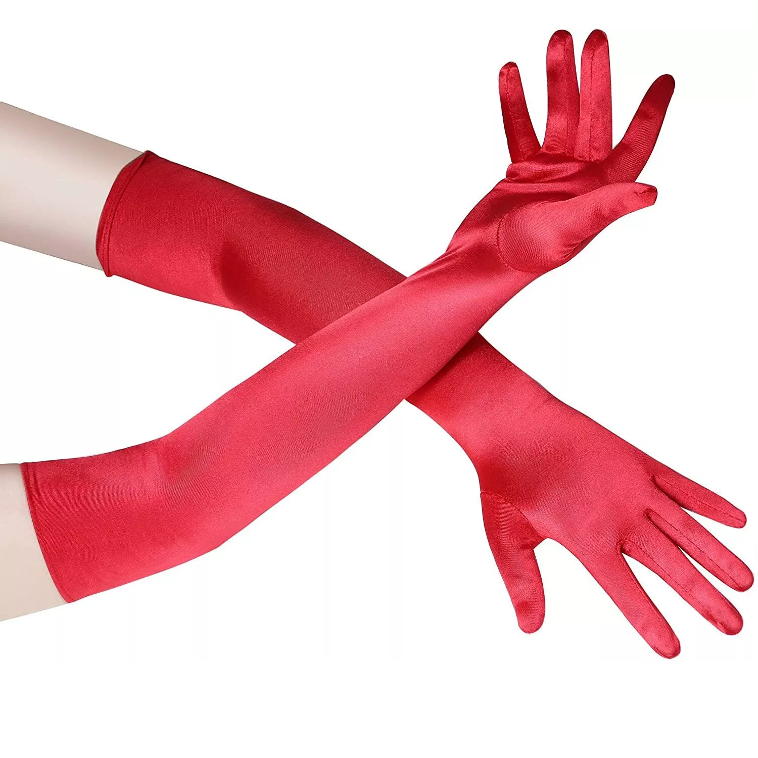 Women's Satin Long Gloves Opera Wedding Bridal Evening Party Prom ...