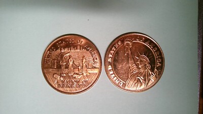 CHALLENGE COIN UNITED STATES OF AMERICA A NATION OF IMMIGRANTS LIBERTY ...