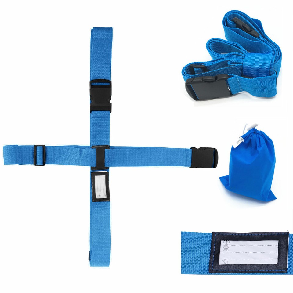 Heavy Duty Adjustable Luggage Strap Long Cross Travel Suitcase Packing ...