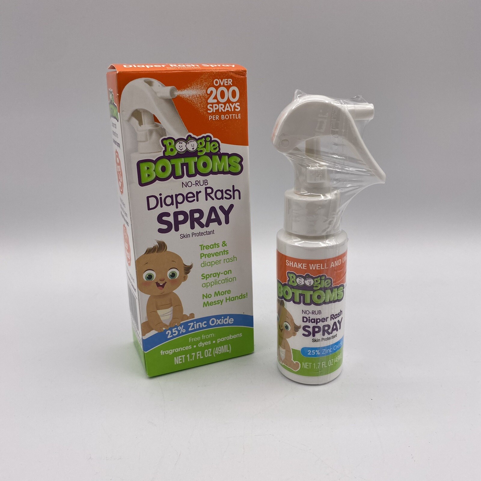 Diaper Rash Cream Spray by Boogie Bottoms Travel Friendly No-rub Touch ...