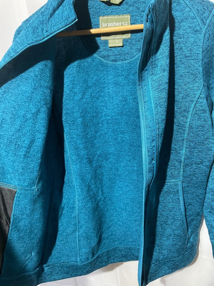 Brasher Women’s Full Zip Fleece Jacket Walking Blue High Collar UK 12 # ...