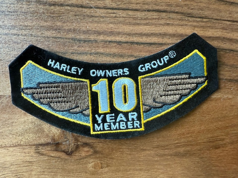 Harley-Davidson Owners Group HOG - 10 Year Member - Rocker Patch Vest ...