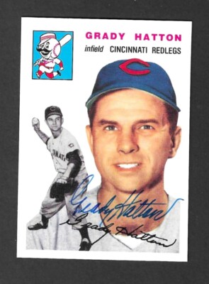 GRADY HATTON Cincinnati Reds Signed Auto. 1994 Topps Archives '54 ...