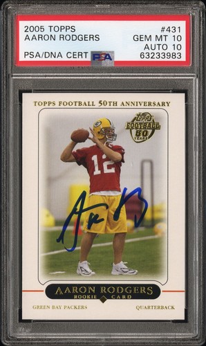 Aaron Rodgers 2005 Topps ROOKIE AUTO #431 PSA 10 DNA 10 | eBay
